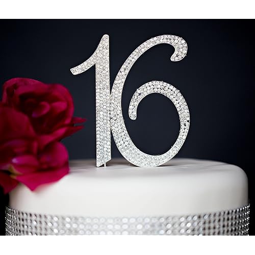 Sweet 16 Cake Topper - Premium Crystal Rhinestones - Monogram Number ...