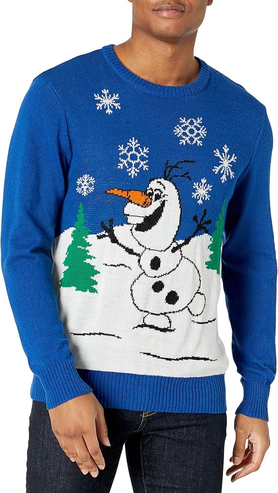 Disney Men's Olafs Holiday Sweater, Royal, Large: Amazon.ca: Clothing ...