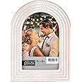 Amazon.com - Green Tree Gallery 4 x 6 Arched Picture Frame for Tabletop, Mantle, Grooved White ...