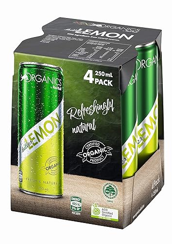 ORGANICS by Red Bull Bitter Lemon, 4 Pack of 250 ml: Amazon.com.au ...