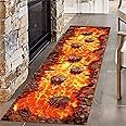 Amazon.com: 3D Optical Illusion Flame Runner Rug, 2x7ft, Abstract Lava ...