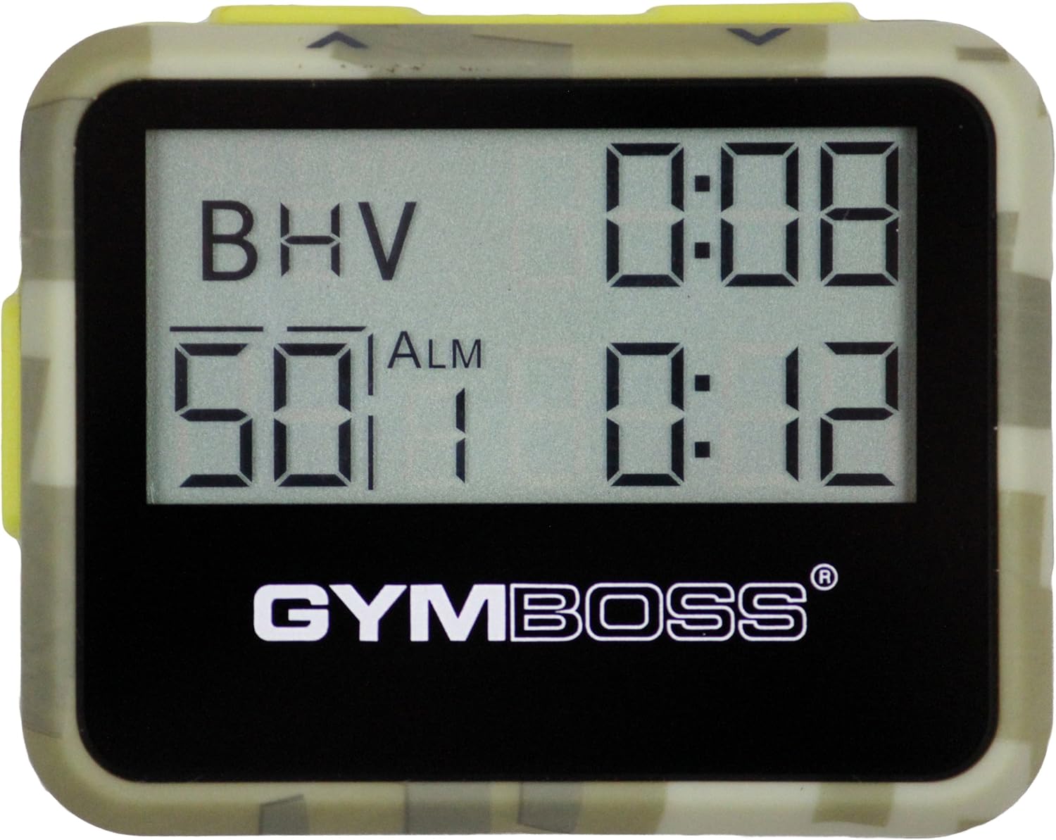 Gymboss Interval Timer and Stopwatch – GREEN CAMOUFLAGE/YELLOW SOFTCOAT ...