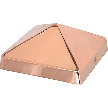 8x8 Copper Pyramid Post Cap by Captiva - Extended Lip - Solid Copper ...
