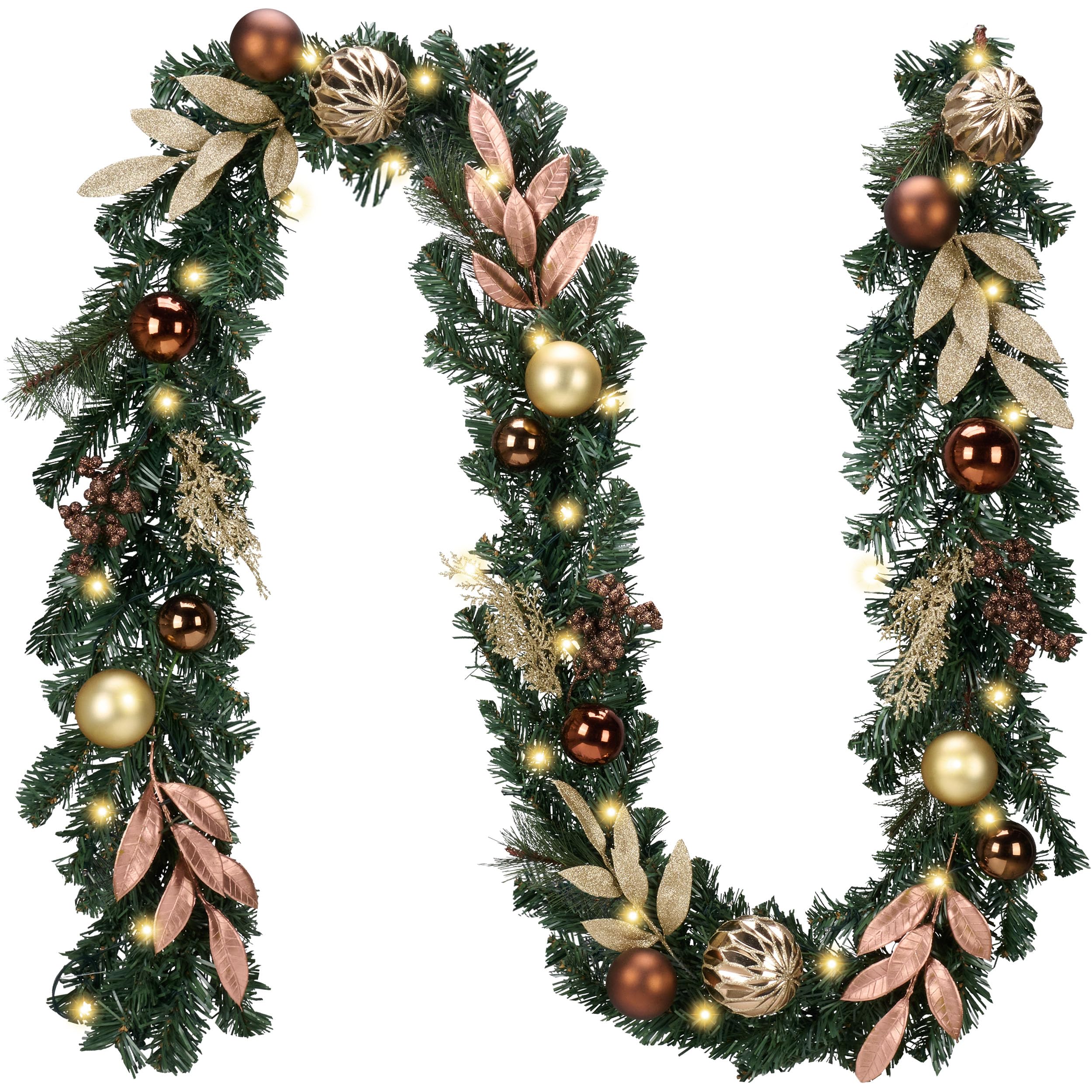 Valery Madelyn 9ft Pre-Lit Christmas Garland with Light for Mantle ...