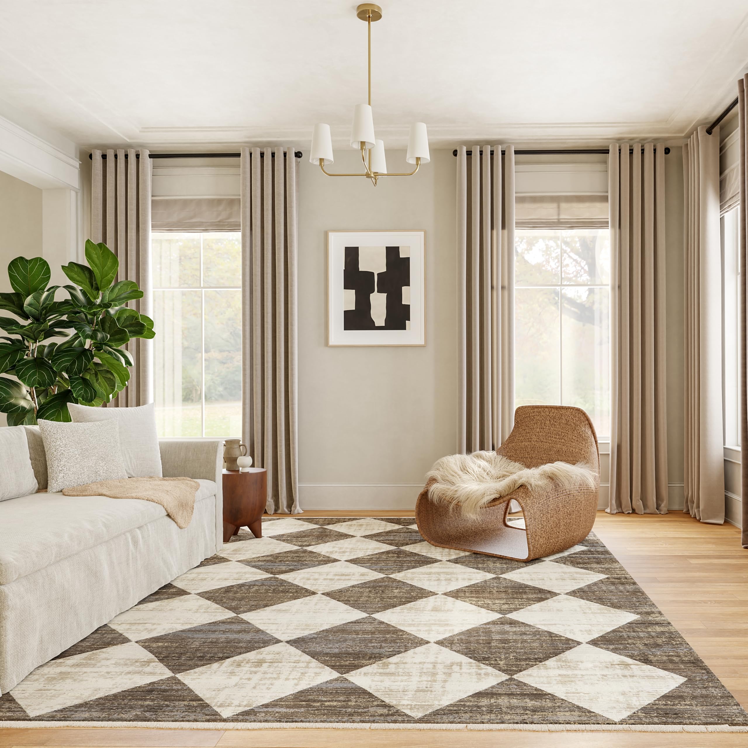 nuLOOM Fringed Performance Indoor Area Rug, Power Loomed, Easy Clean ...