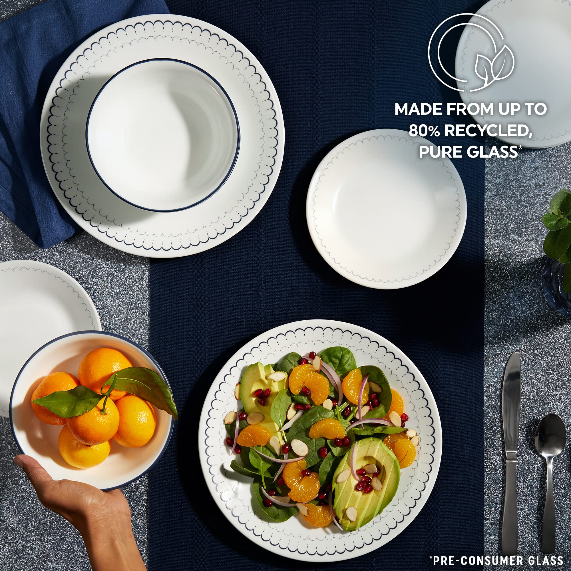 Mua Corelle 18-Piece Dinnerware Set Service for 6, Lightweight Round ...