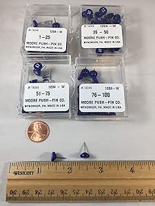 Amazon.com : Blue Numbered Map Pins 1-100 : Track And Field Competitor ...