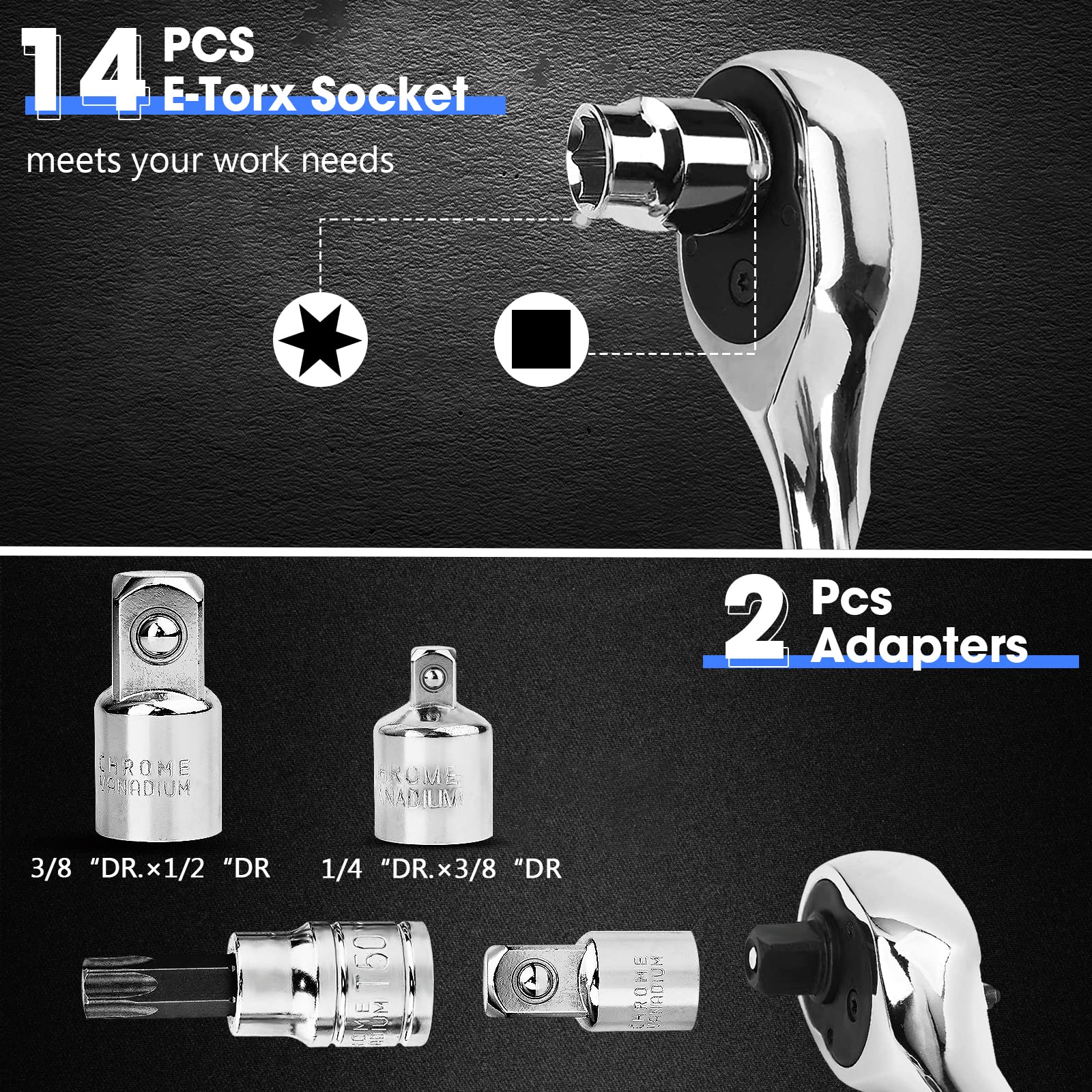 Mua PTSTEL 53PCS Master Torx Bit Socket Set,8 Point Star Bit for ...
