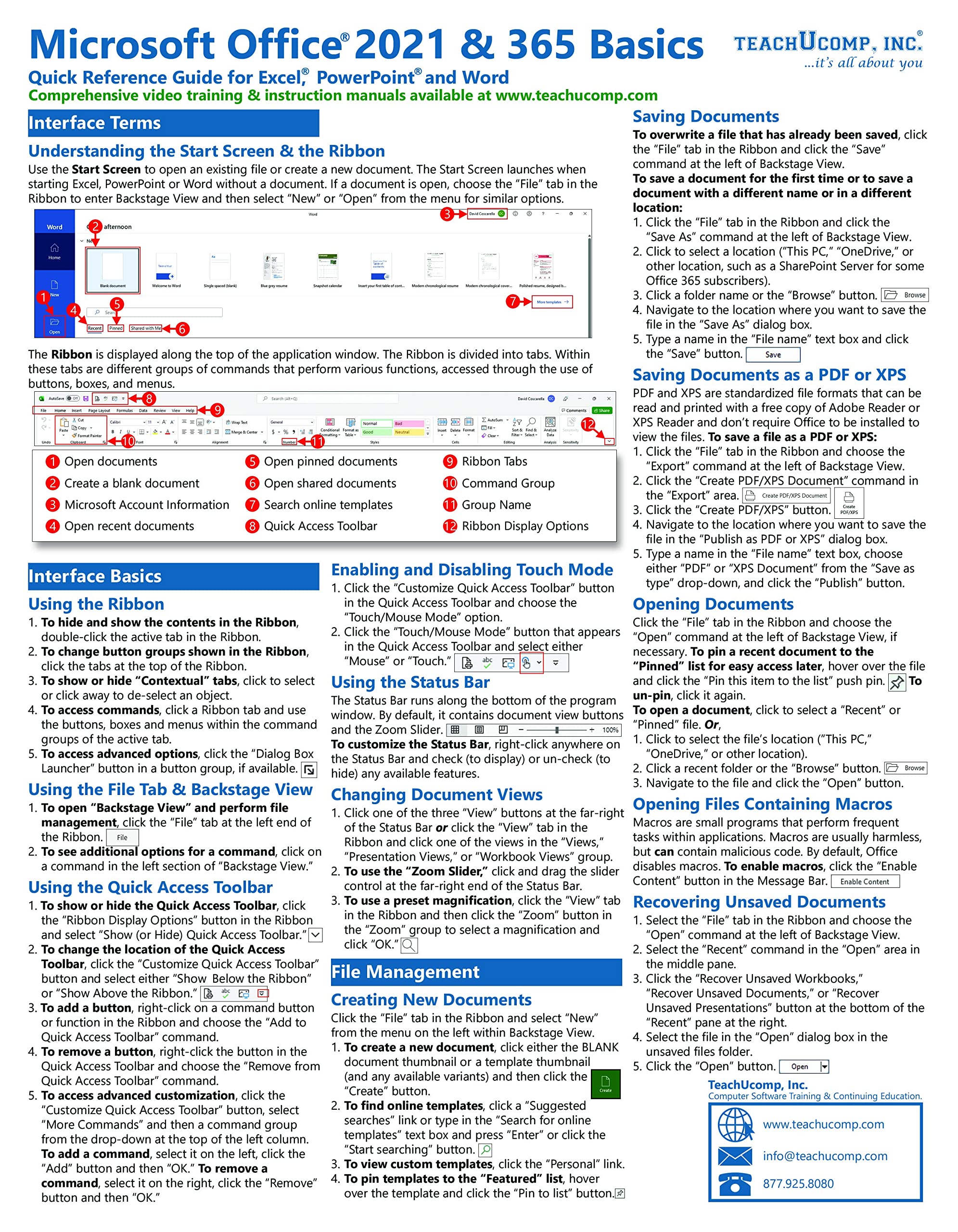 Mua Microsoft Office 2021 and 365 Basics Quick Reference Training Tutorial Guide (Cheat Sheet of ...