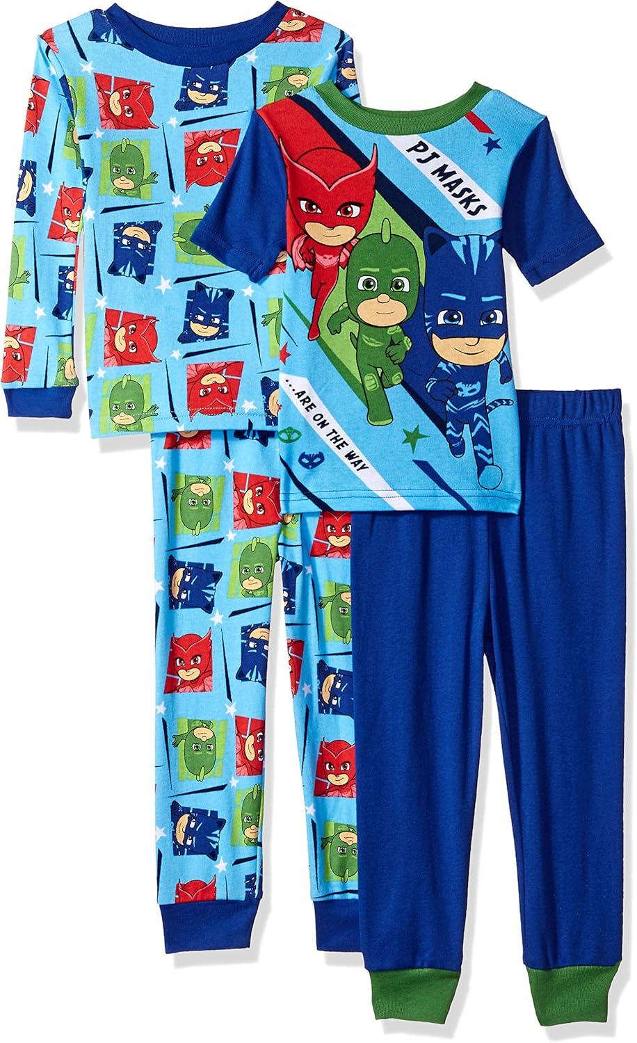 PJMASKS - Juego de Pijama para niños (4 Piezas), diseño de héroes, Azul ...
