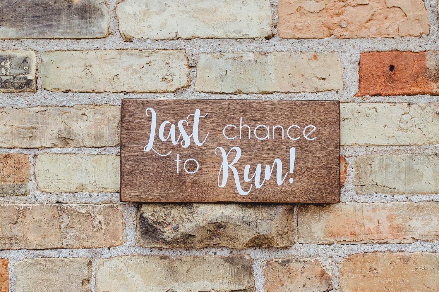 Amazon.com: Last Chance to Run! Wood Wedding Sign: Handmade