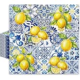 Amazon.com: Whaline 80Pcs Lemon Paper Napkins Watercolor Yellow Lemon ...