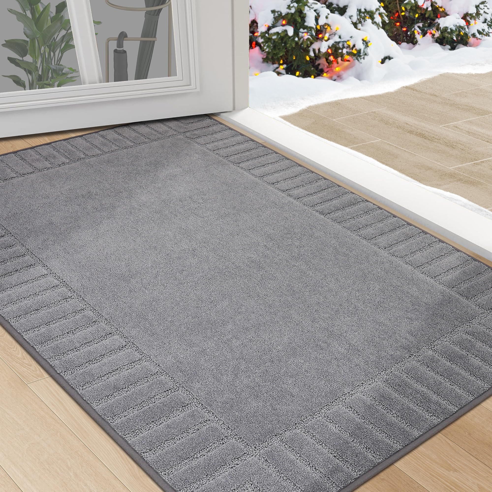 BEQHAUSE Door-Mat Non-Slip Front Doormat Low-Profile Entrance Mats for ...