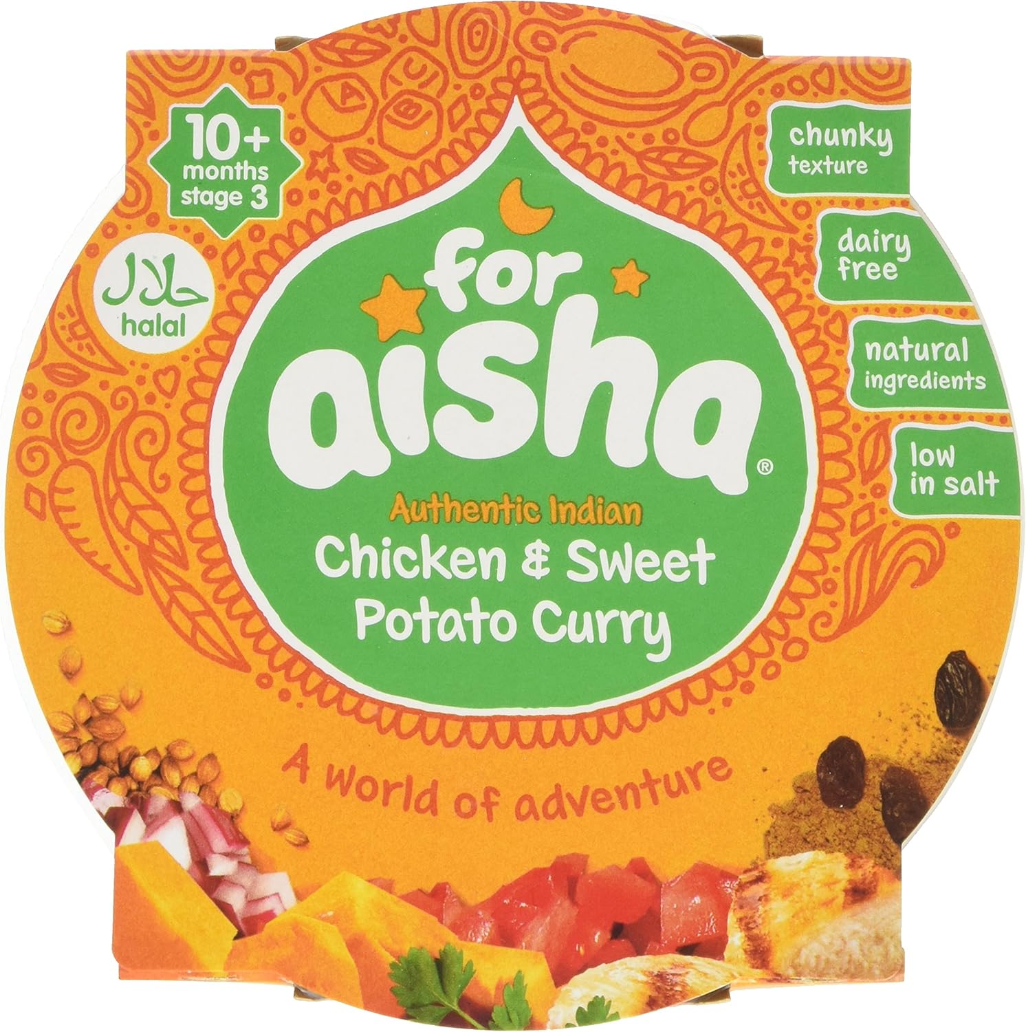 For Aisha Authentic Indian Chicken and Sweet Potato Curry, 190 g, Pack ...