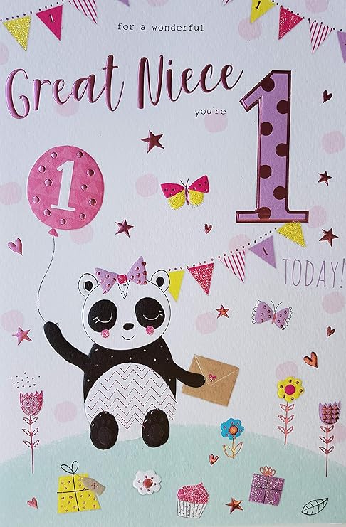 for A Wonderful Great Niece 1st Birthday Card: Amazon.co.uk: Office ...