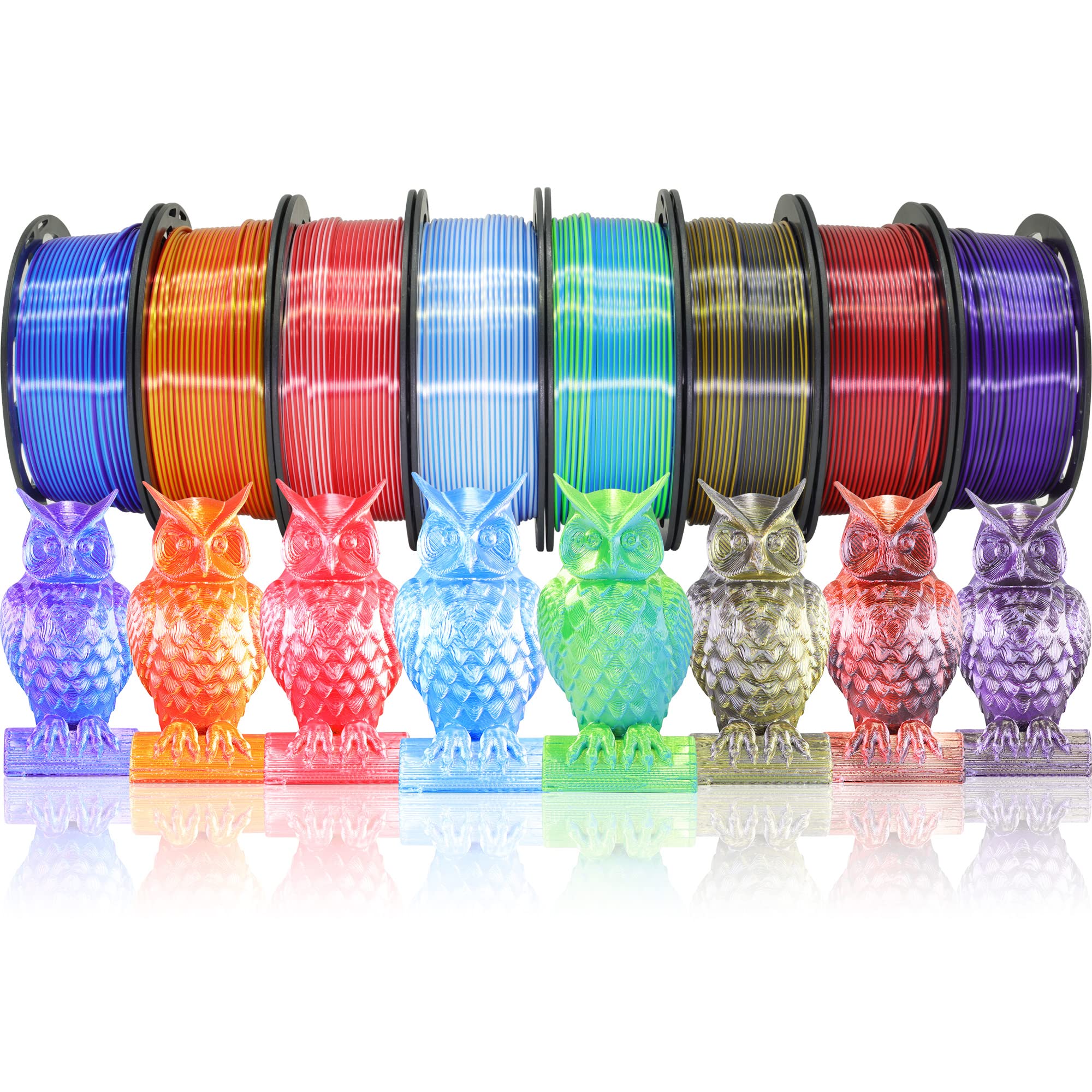DO3D Silk PLA 2 Color in 1 Coextrusion 3D Printer Filament Bundle ...