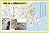 18x24 - Map of Massachusetts Large Detailed Roads and Highways, Map of ...