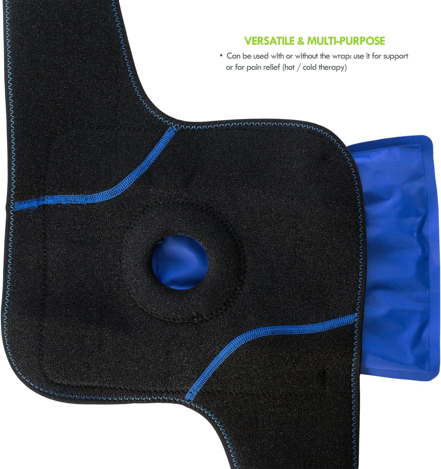 Ice Pack with Knee Support Brace for Hot and Cold Gel Therapy: for ACL ...