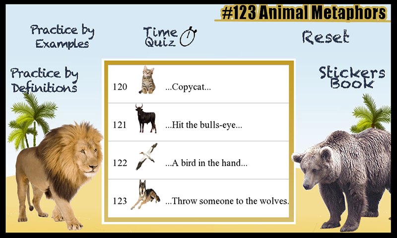 123 Animal Metaphors And Idioms: Amazon.ca: Appstore for Android