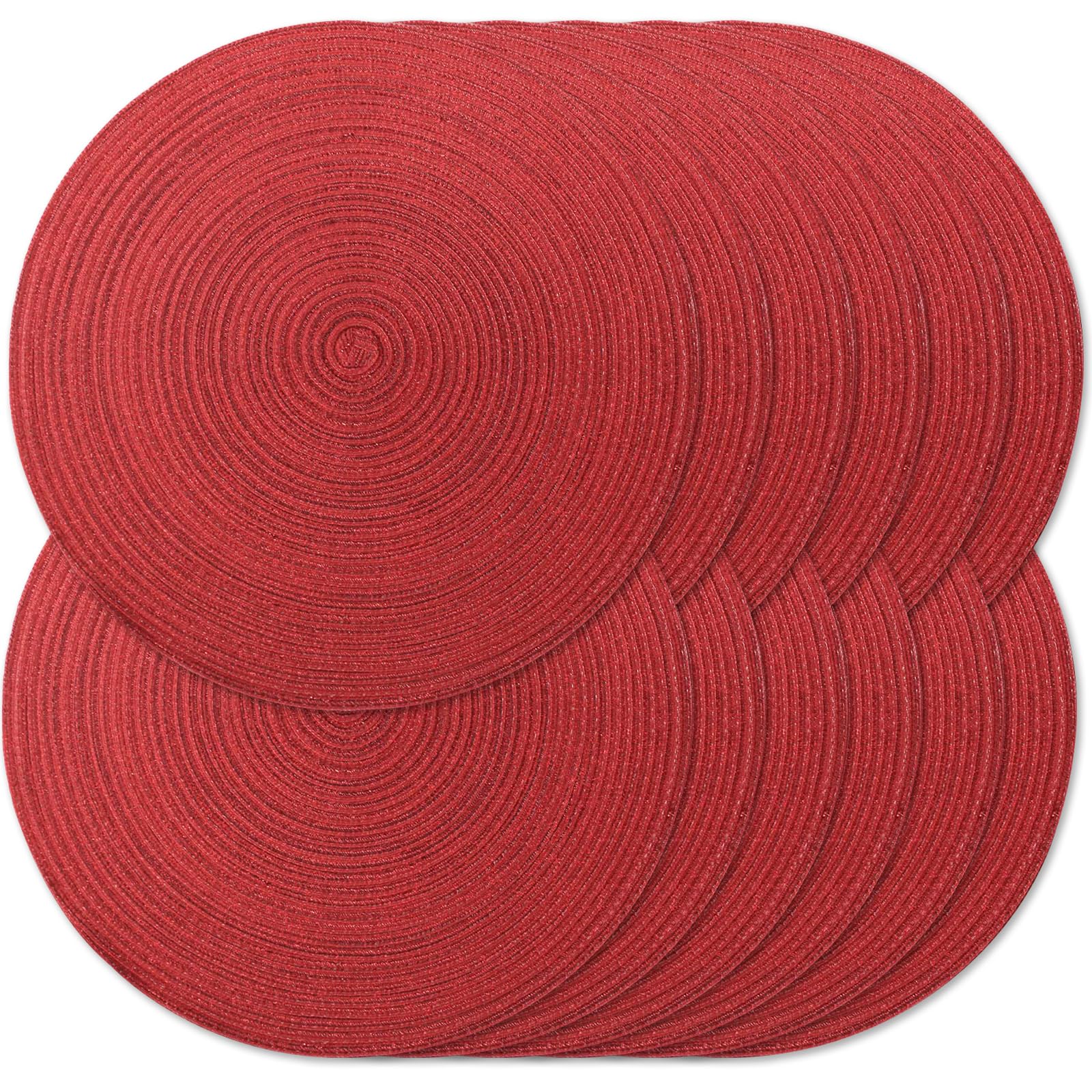 Noctiflorous Round Braided Placemats 15 Inch Round Table Mats Set of 12 ...