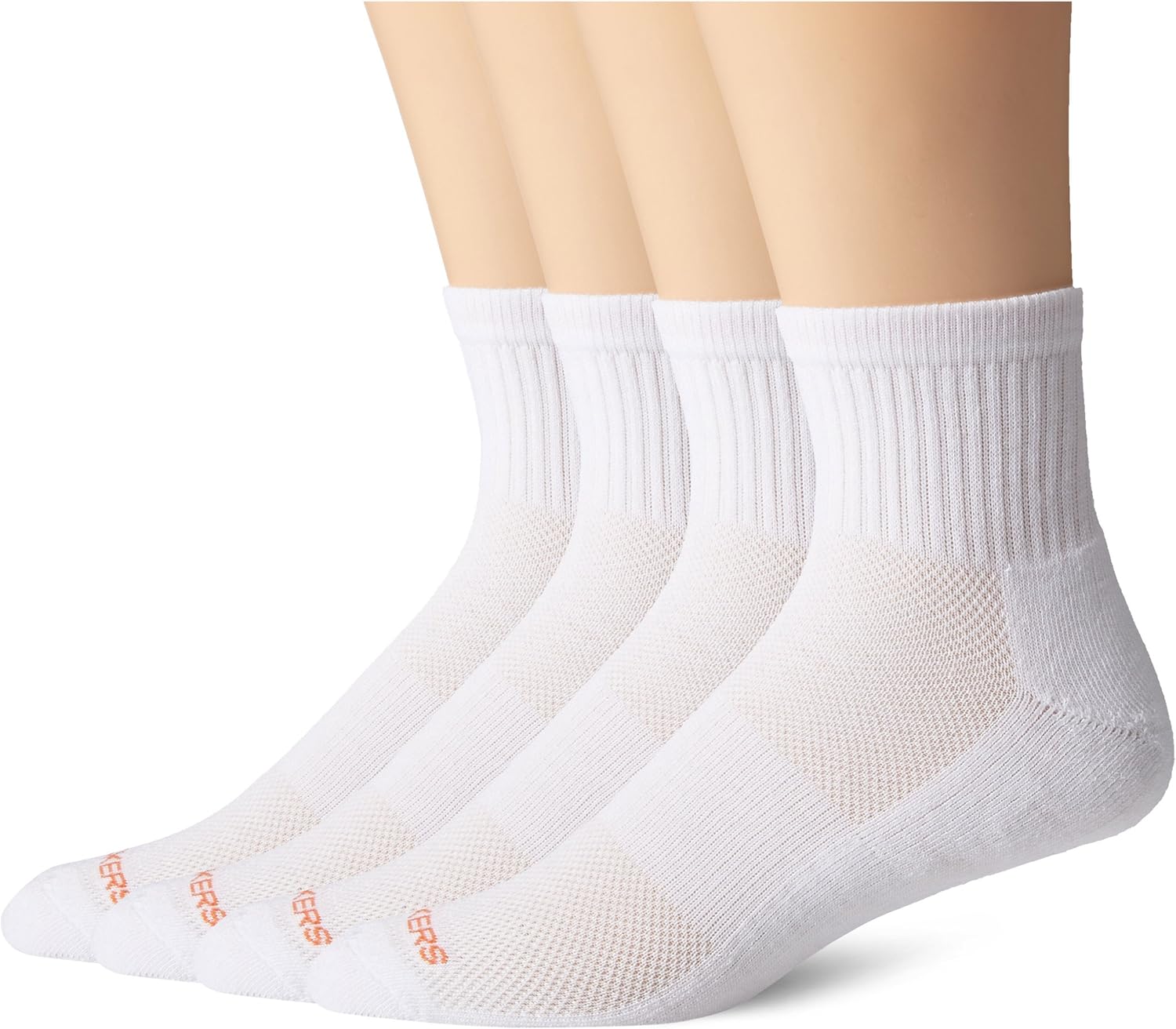 Dockers Men's 4 Pack Performance Mesh Top Quarter Socks, White, 10-13 ...