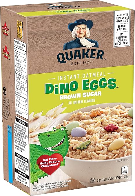 QUAKER Dino Eggs Instant Oatmeal (8 Packets x 38 g), 304 g: Amazon.ca ...