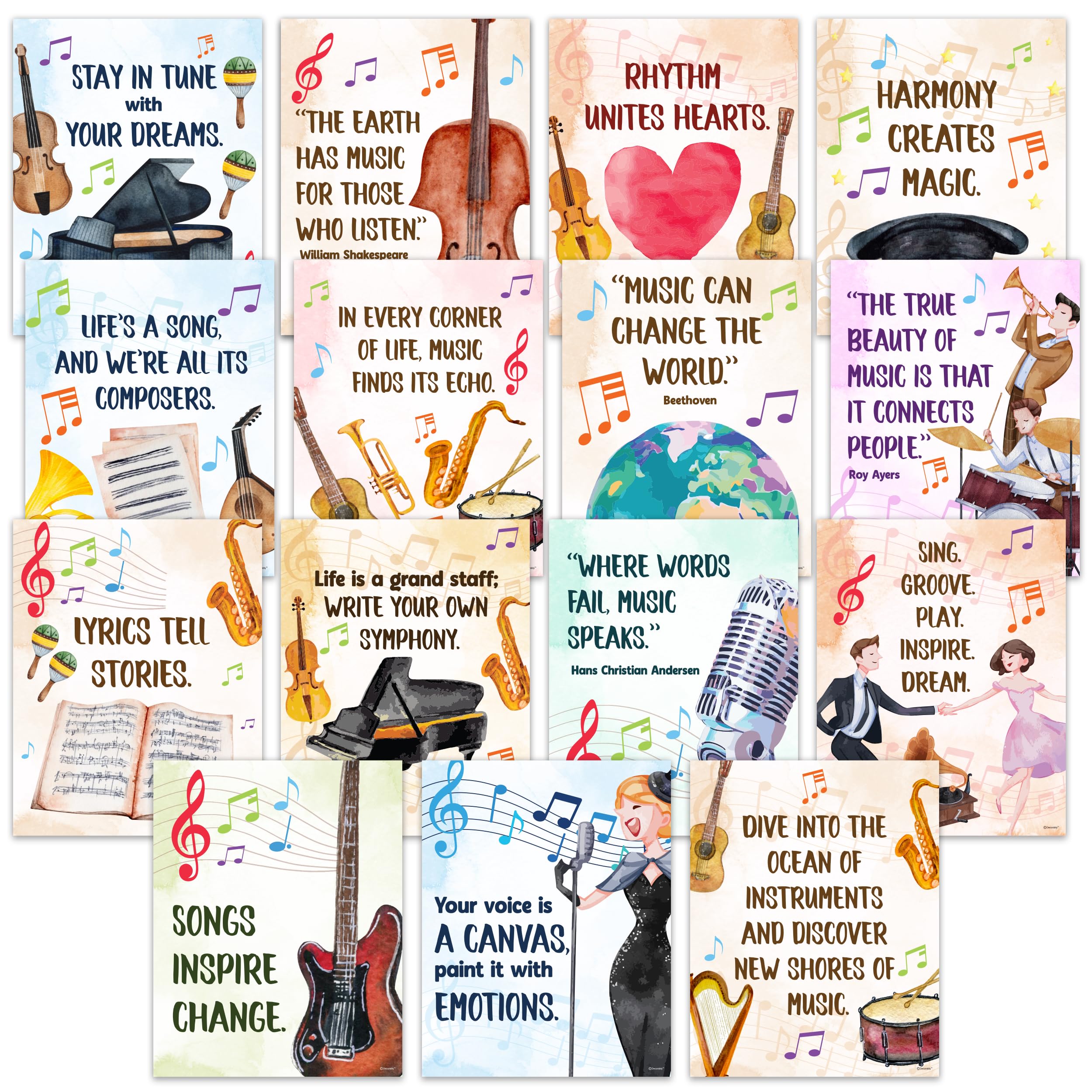 Mua Decorably 15 Music Classroom Posters Elementary - 11x14in Music ...