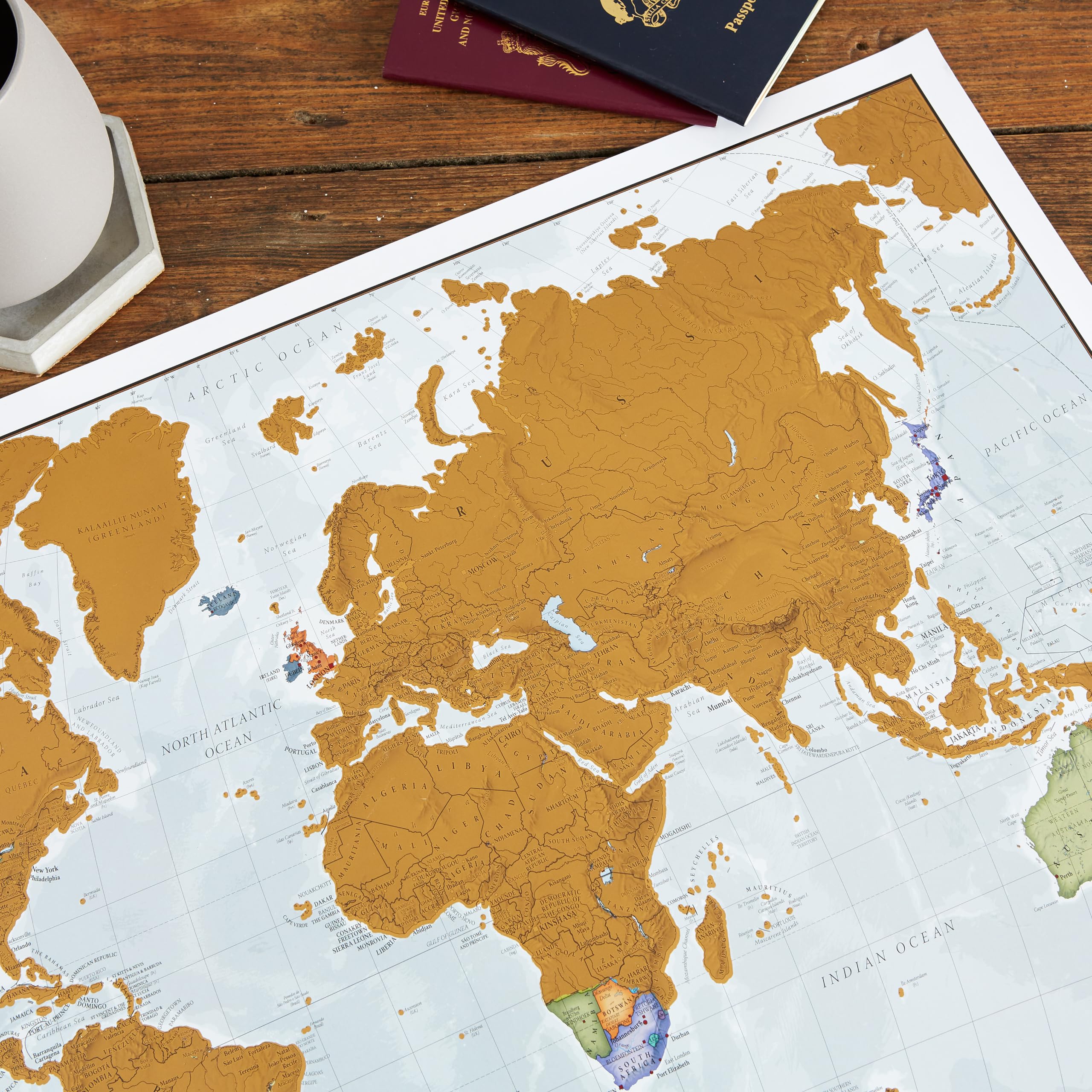 Maps International Scratch Off Map Of The World Travel Poster - 17(h) X ...