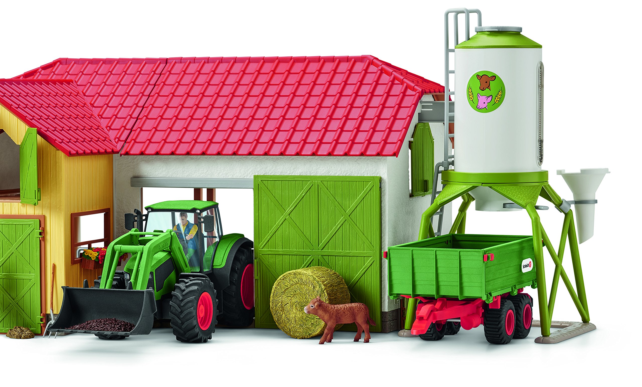 Schleich Farm World Tractor with Trailer 7012056253708 | eBay