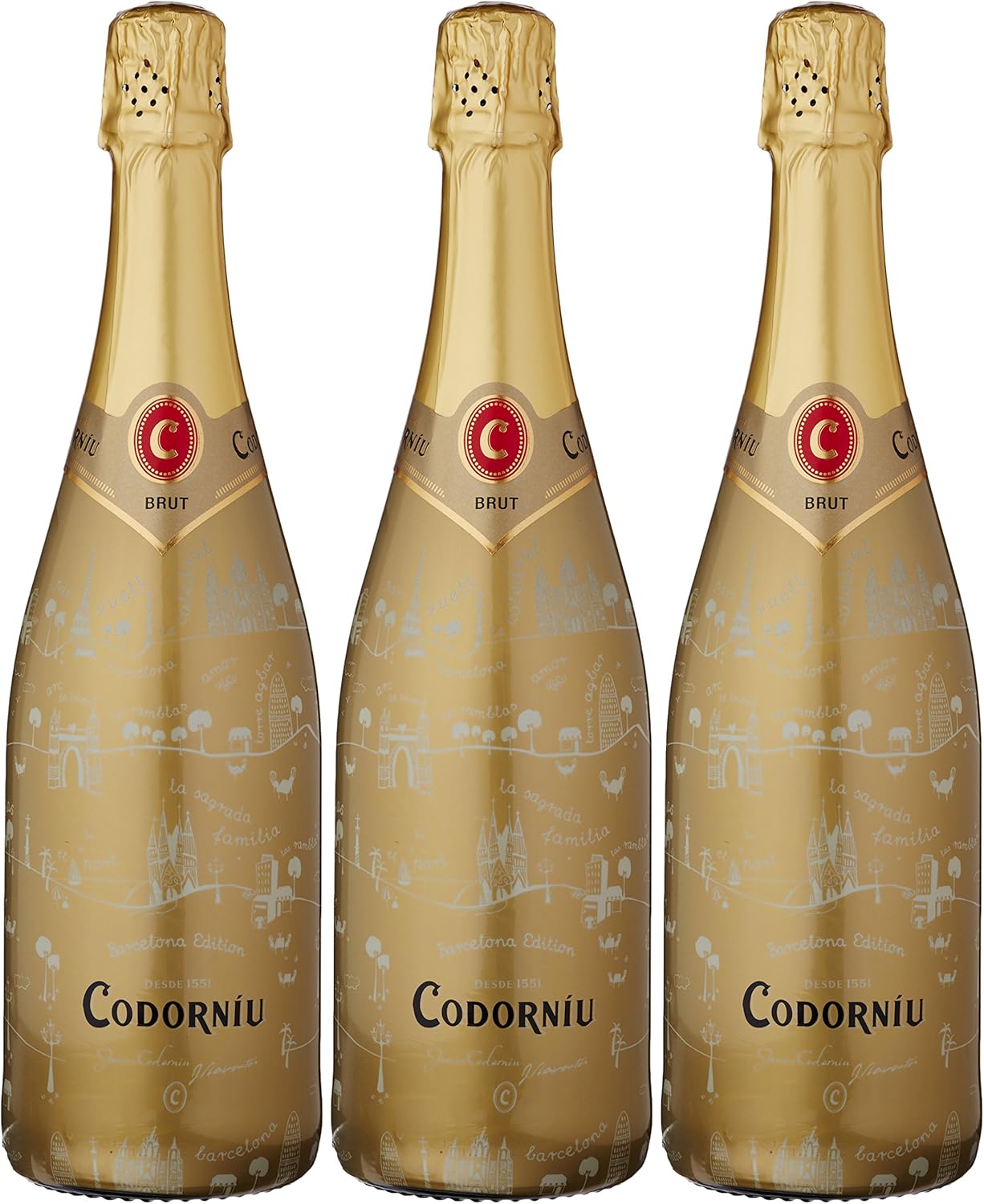 Codorniu Brut Non Vintage Barcelona Design Cava 75 cl (Case of 6 ...