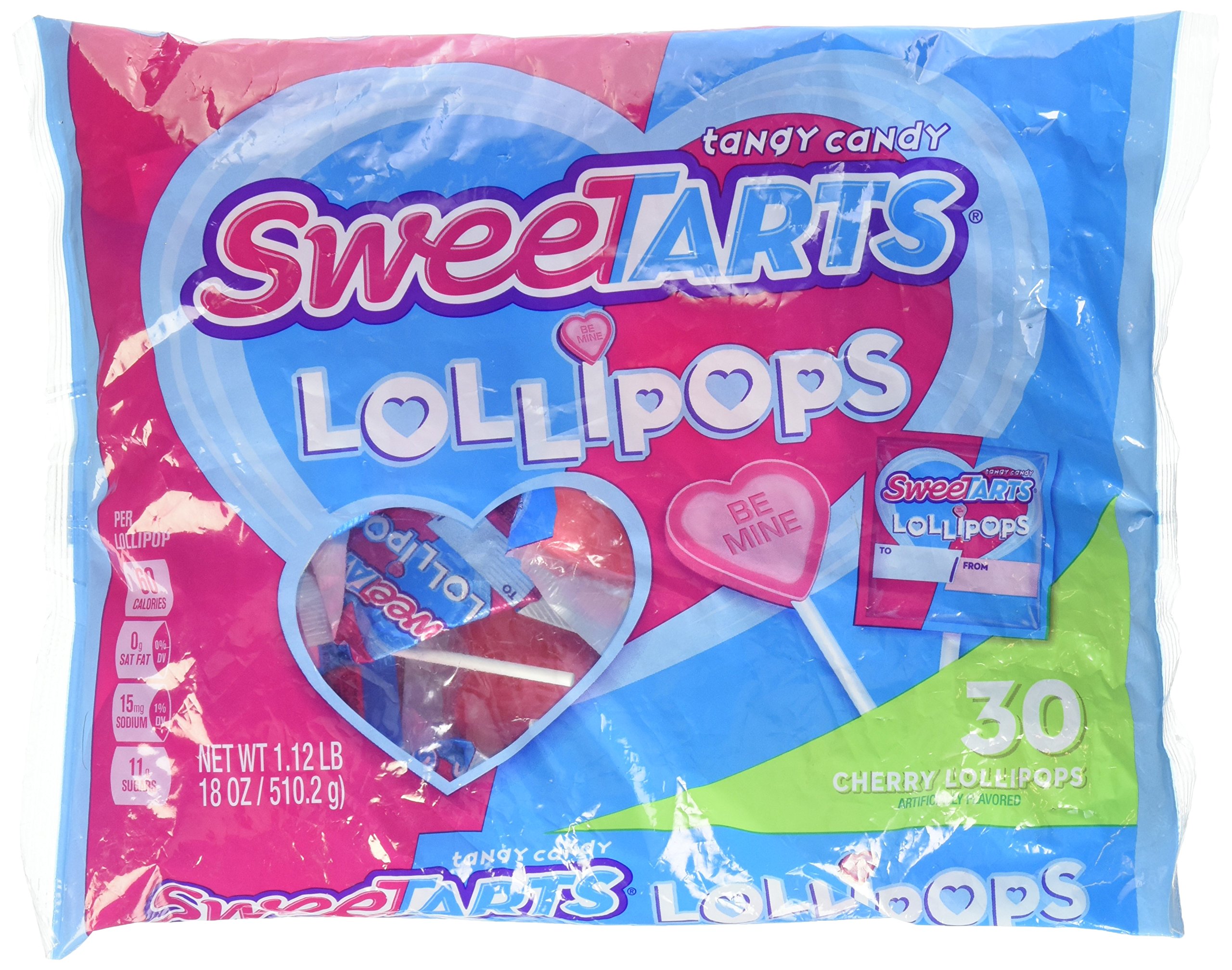 Amazon.com : Wonka Sweet Tart Lollipops Heart Shaped Suckers Sweettarts ...