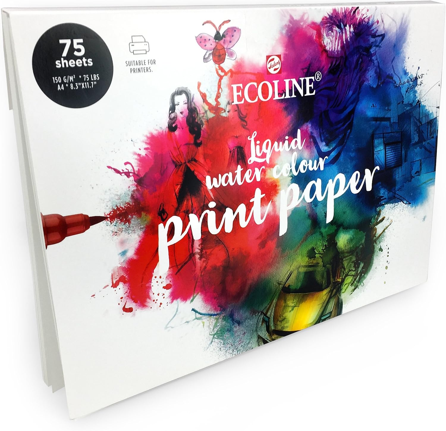 Royal Talens - A4 Ecoline Liquid Watercolour Print Paper - 75 Sheets ...
