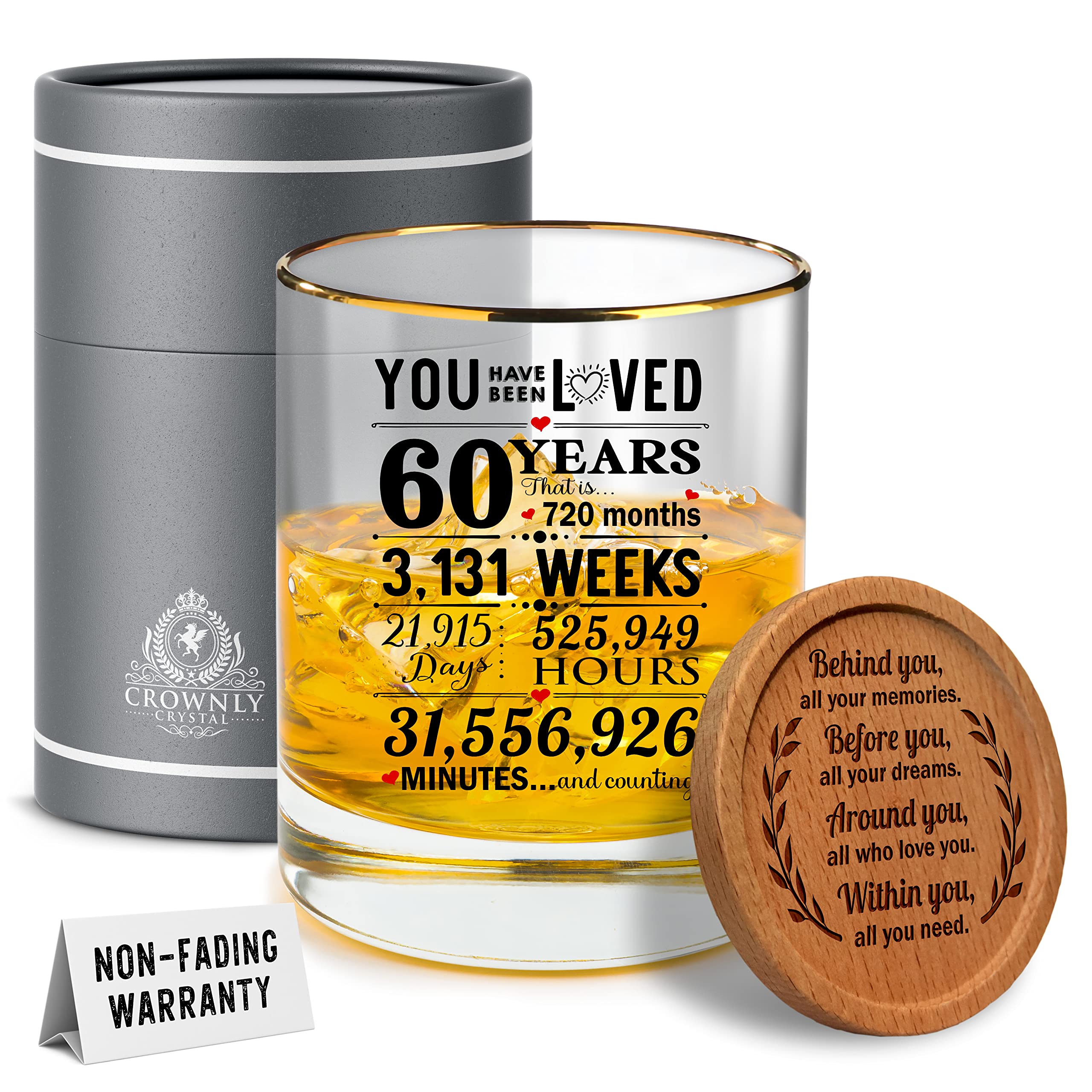 Kies CROWNLY Crystal® 60th Birthday Gifts for Men and Women ...
