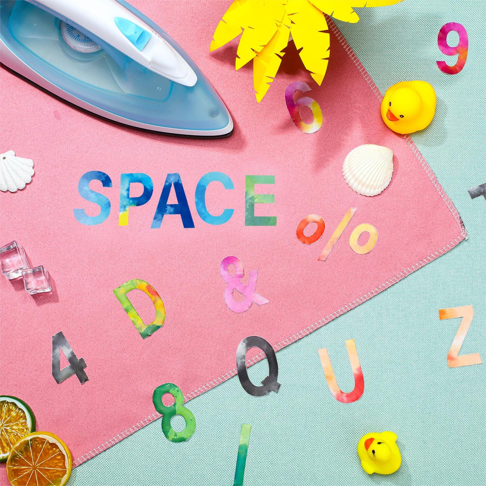 Mua 2 Inch Iron on Letters and Numbers Rainbow HTV Vinyl Tie Dye Heat ...