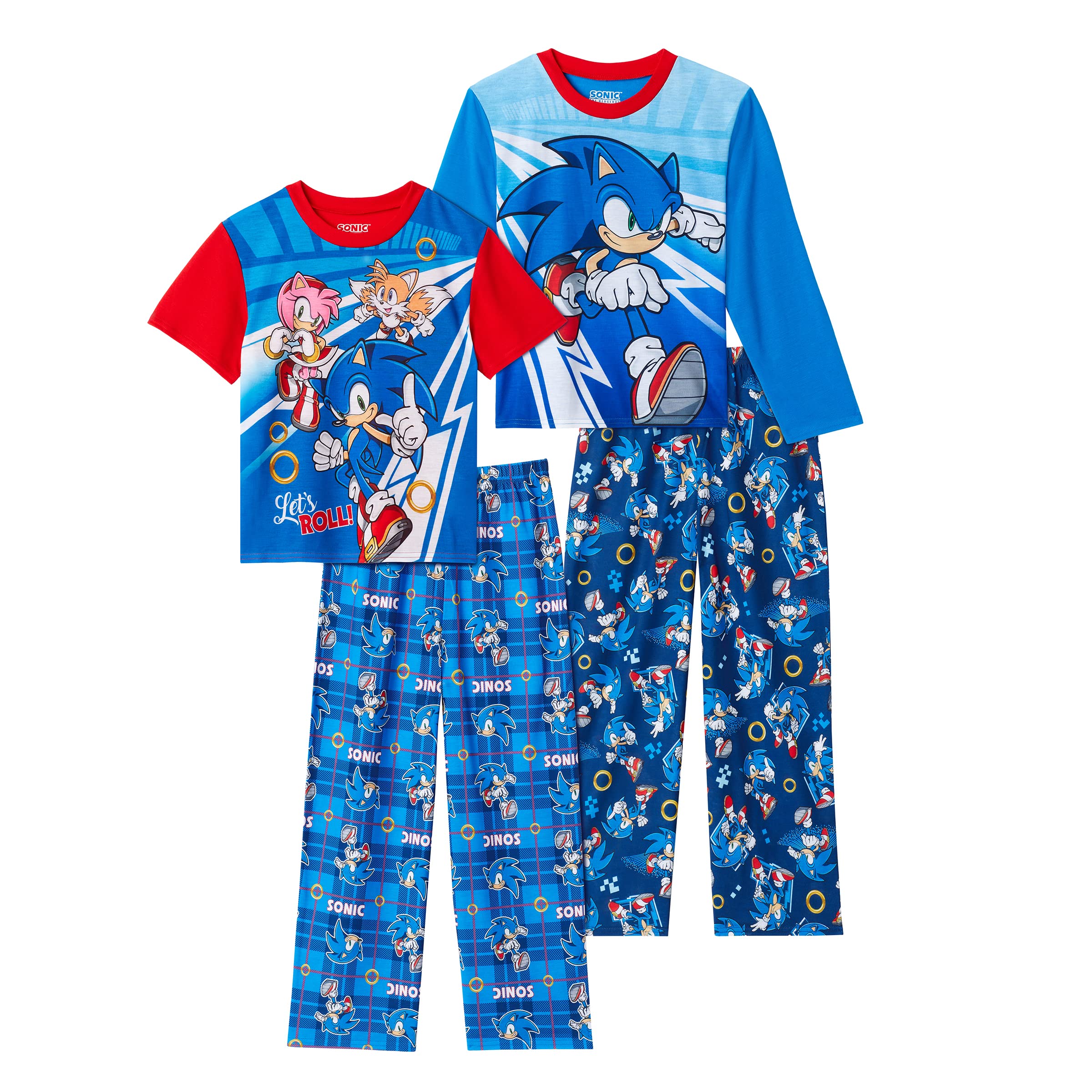 Sonic The Hedgehog Boys Pyjamas Kids 4 Piece Sleepwear Sets Bottom ...