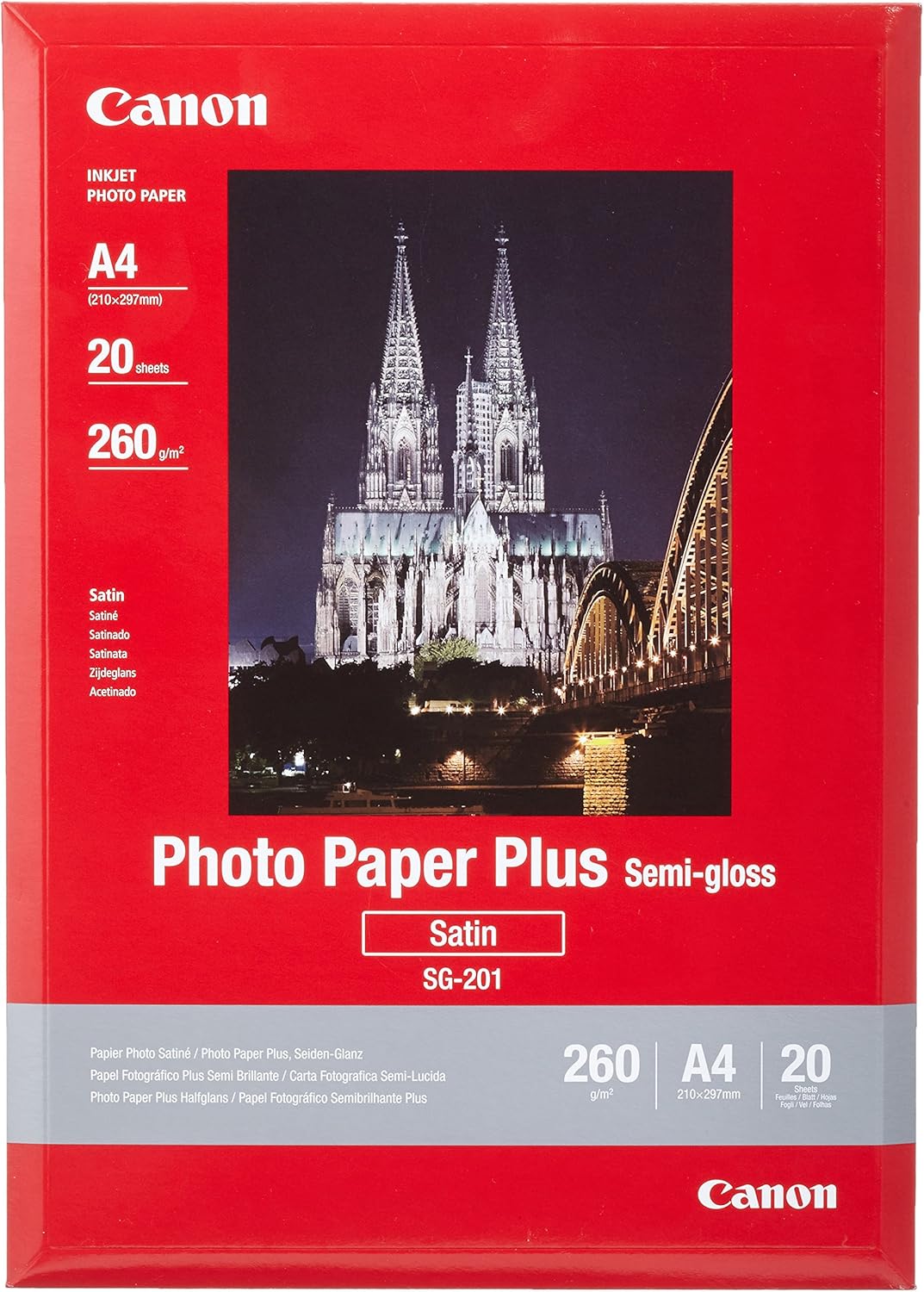 Canon Photo Paper Plus (SG-201, A4, 20 Sheets): Amazon.co.uk: Office ...