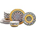 Amazon.com | Bico Havana Ceramic 12 pcs Dinnerware Set, Service for 4 ...