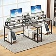 Amazon.com: Mexin Two Person Desk-83.7 Inch Double Computer Desk with ...