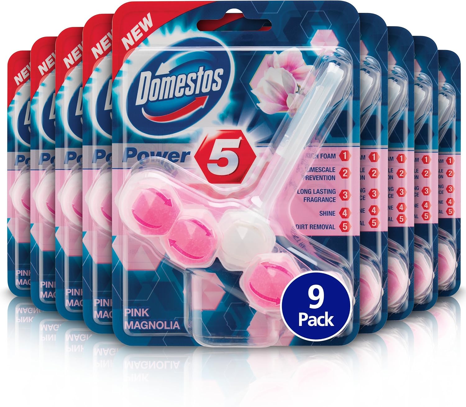Domestos Power Pink Toilet Cleaning Rimblock, Bathroom Essentials, Bulk ...