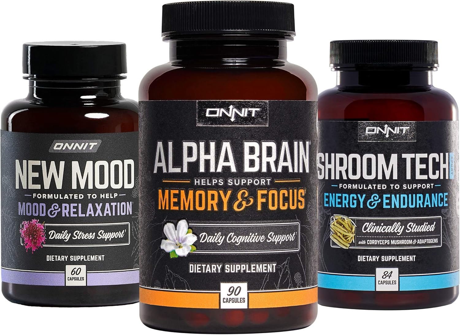 Amazon ONNIT Alpha Brain 90ct New Mood 60ct Shroom Tech Sport Amazon ONNIT Alpha Brain 90ct New Mood 60ct Shroom Tech Sport