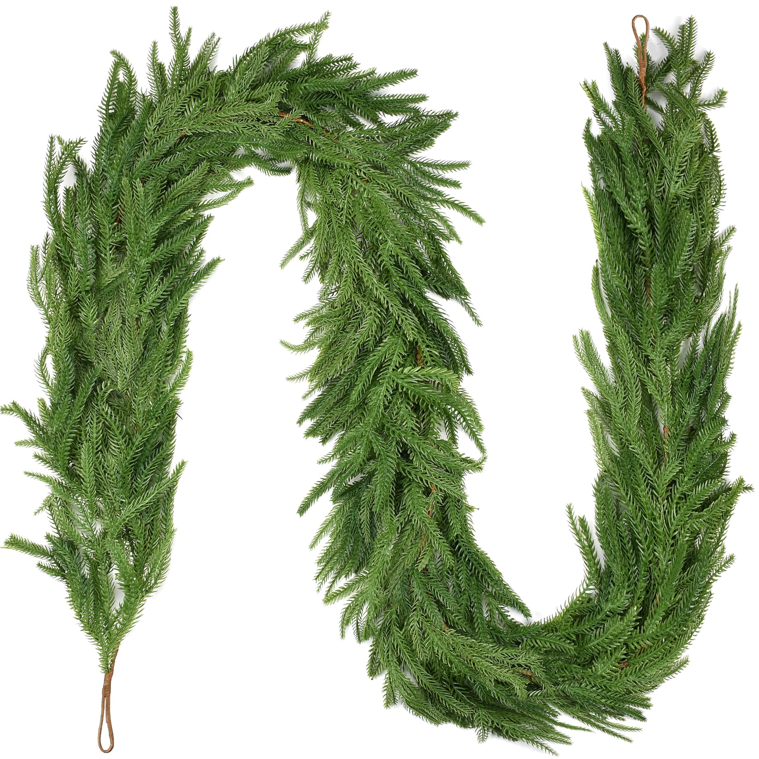 Palonu 2 Pcs 9Ft Artificial Norfolk Pine Christmas Garland, Faux ...