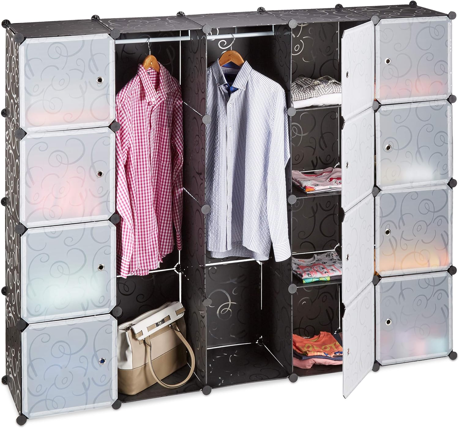 Relaxdays 14-Compartment Shelving Unit Wardrobe, Modular Plug-In ...