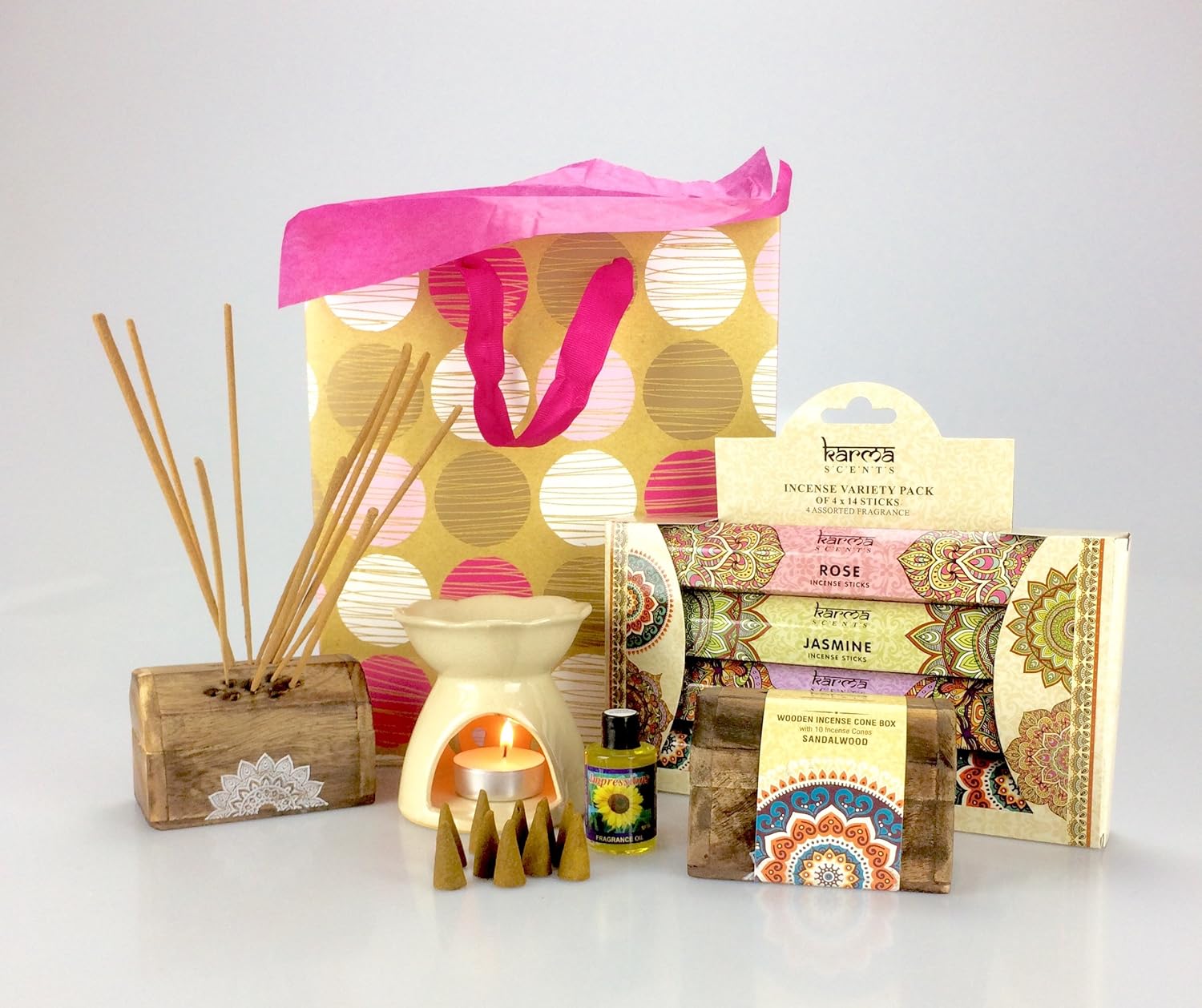 Home Fragrance Hamper Gift - Oil - Candles - Incense - Burner: Amazon ...