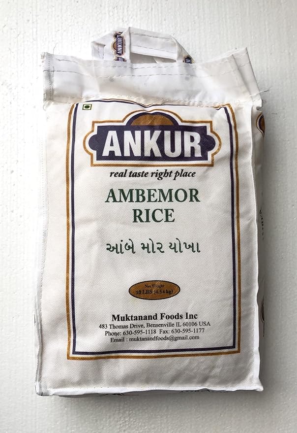 Amazon.com : Ankur Ambemor (Amba Mor) Rice - 10 lbs/4.54 Kg. : Grocery ...