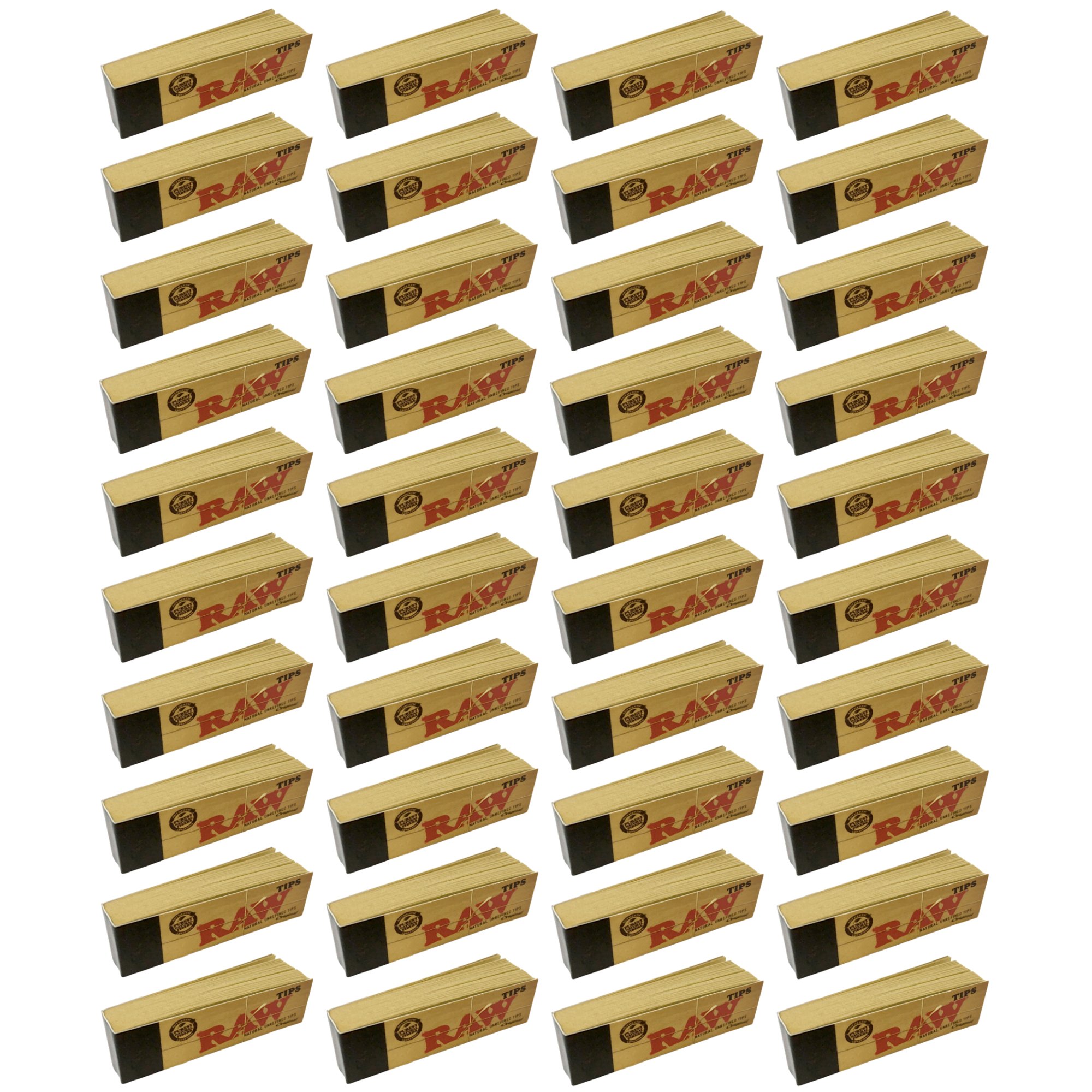 Buy 40 x RAW Original Rolling Roll Paper Tips Filter Chlorine Free ...