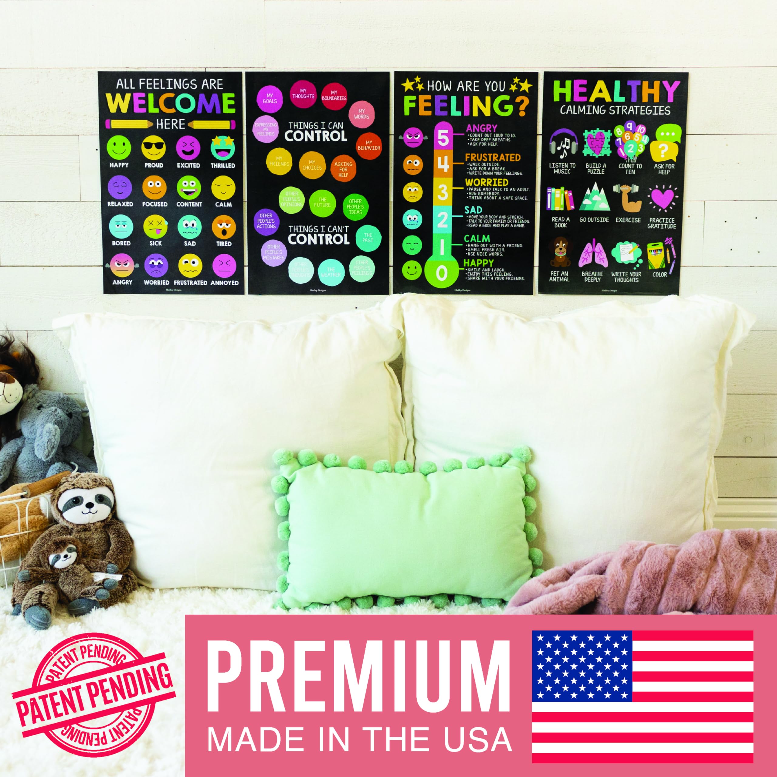 Mua 4 Chalkboard Feelings Chart For Kids Emotions Chart For Kids ...