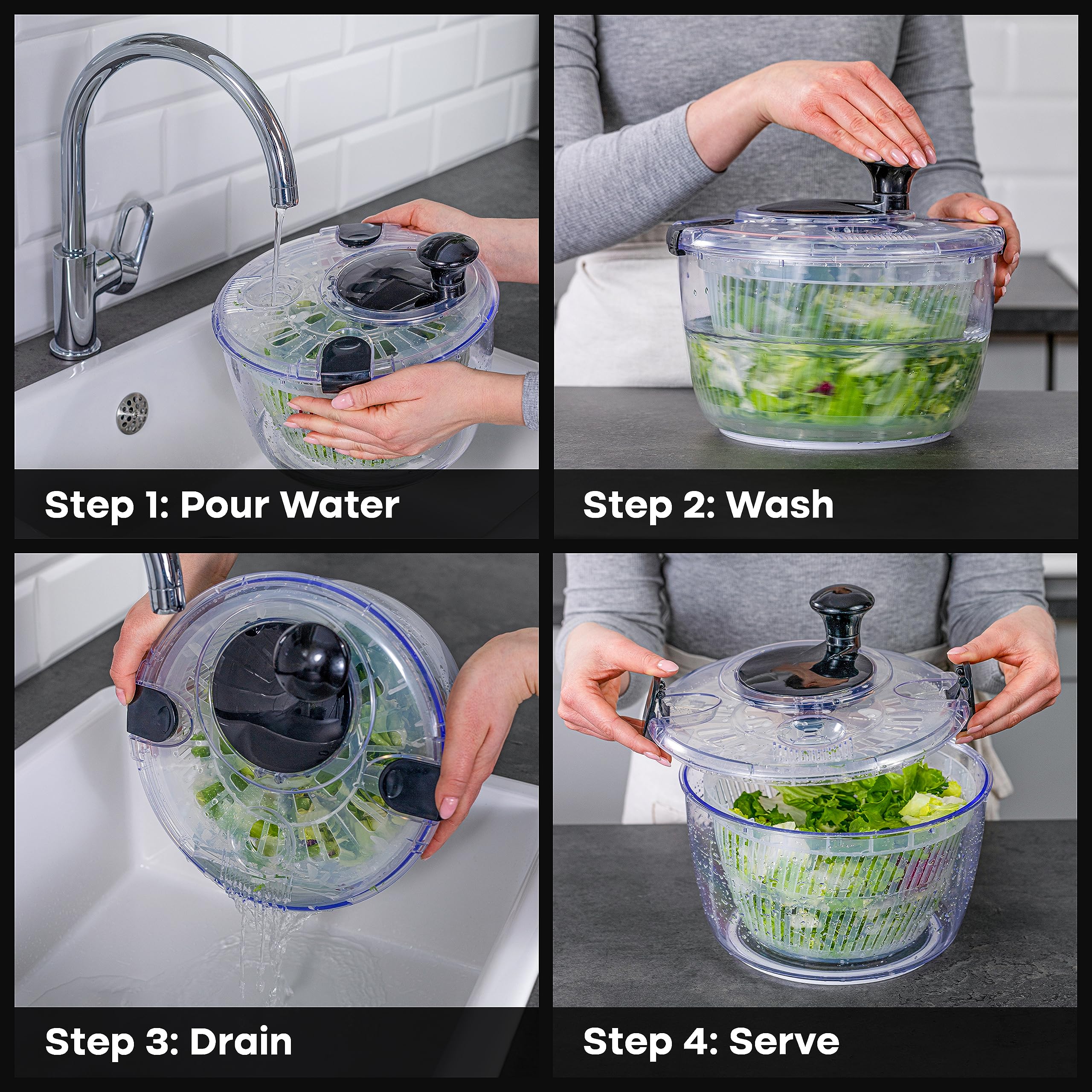Mua Joined Large Salad Spinner with Drain, Bowl, and Colander - Quick ...