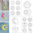 Amazon.com: GLOBLELAND 4 Sheets Sun and Moon Pattern Water Soluble Hand Sewing Stabilizers for ...