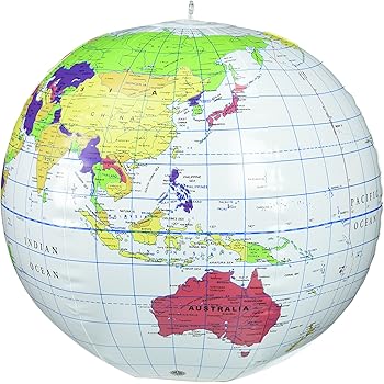 Amazon.com: Inflatable Globe Blow Up Globe World Map Atlas Ball Earth ...