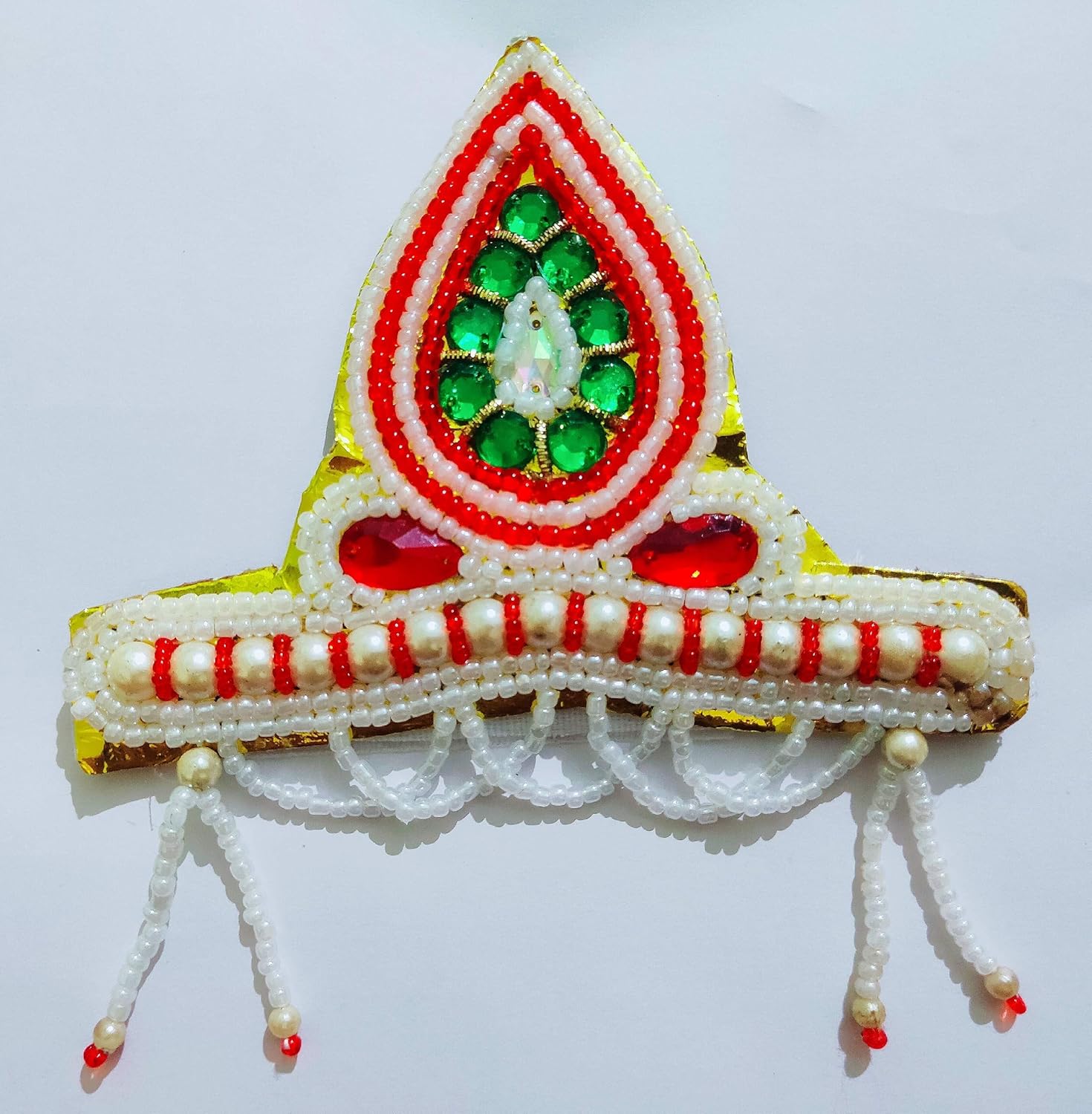 Buy Brij Sugandha Moti Mukut – Red White Color 4 to 5 INCH | Heavy ...